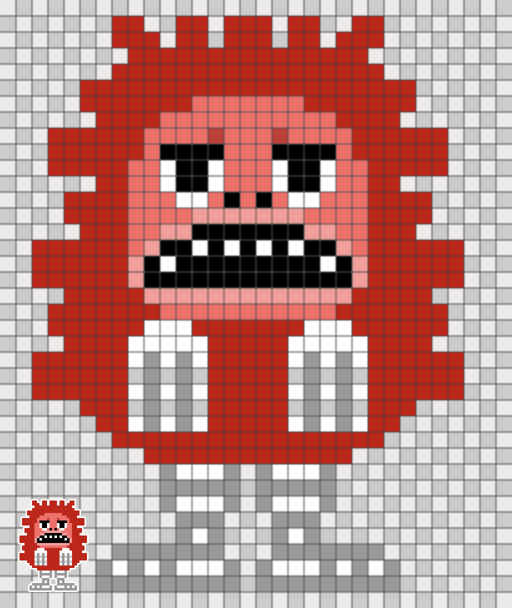 【ドット絵図案】ピグモン(2021年制作)【ウルトラマン】 | ブログ｜ドット絵アイコン素材のピクセルガロー